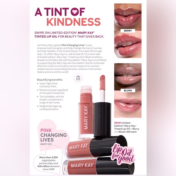 Mary Kay | Makeup | Mary Kay Limited Edition Berry Tinted Lip Oil Pink ...